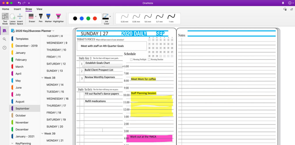 Typing on Your Digital Planner in OneNote: Key2Success Guide
