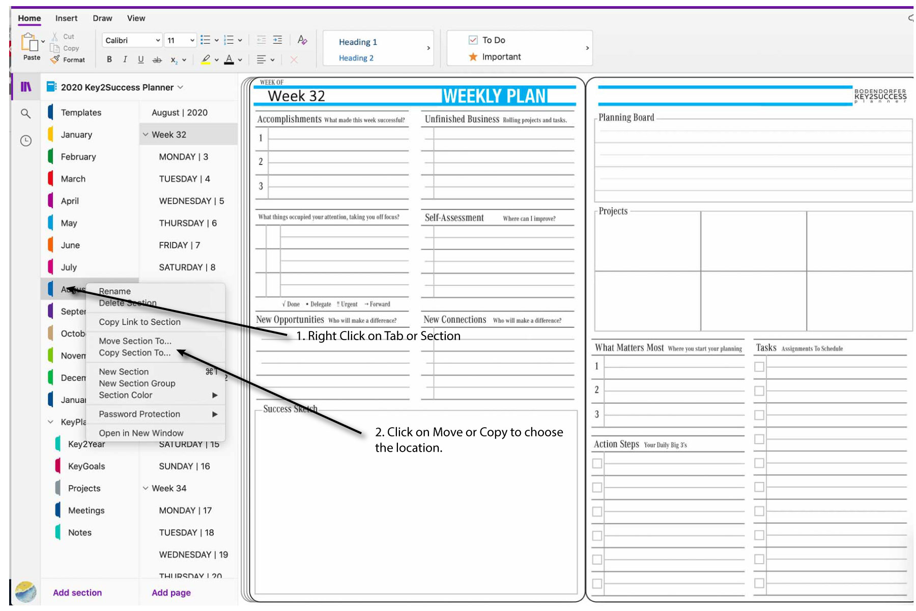 Move Or Copy OneNote Tabs Branden Bodendorfer Key2Success
