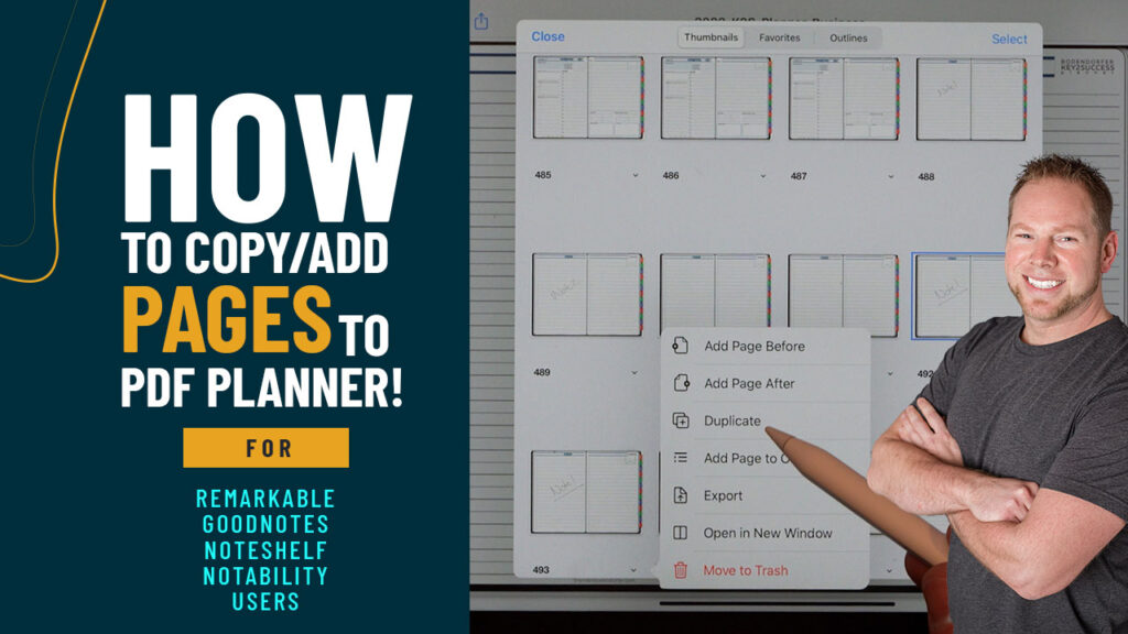 Add Pages to Digital Planner: reMarkable 2 & GoodNotes