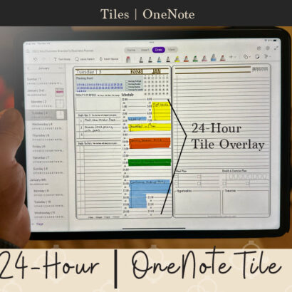 24-Hour Tile for OneNote & PDF: Customize Your Planner