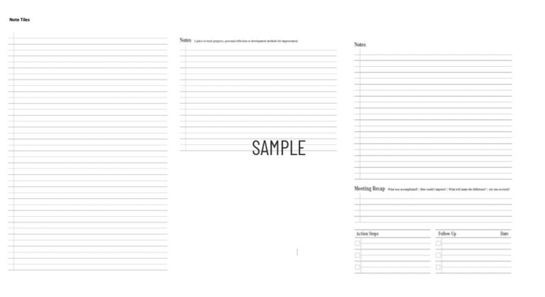 Meeting Pages for Key2Success Planner