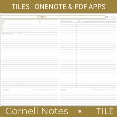 Cornell Notes Tile: Boost Productivity with Key2Success