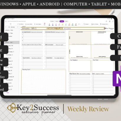2026 OneNote HYPERLINKED Professional Digital Planner